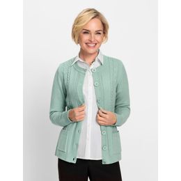 Strickjacke CLASSIC Gr. 44, grün (kalkmint) Damen Strickjacken