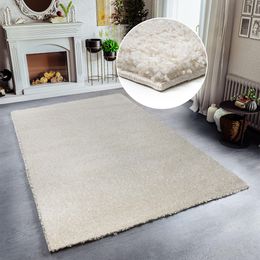 Hochflor-Teppich Home Affaire "Shaggy 30" Teppiche Gr. B: 160 cm 1 St., 30 mm, L: 230 cm, beige (creme) Teppich, Uni Farben, besonders weich und kuschelig