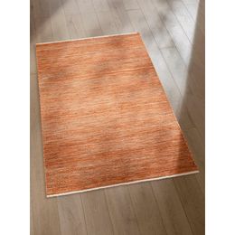 Teppich HEINE HOME Gr. 4, orange (terra, beige), B:160cm H:6mm L:223cm, Polyester, Kunstfaser, Wolle, Teppiche