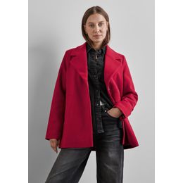 Cabanjacke Street One, Damen, Gr. 36, rot (carpet rot), Stoff, 90% Polyester, 10% Viskose, unifarben, casual, normal hüftbedeckend, V-Ausschnitt, Langarm normaler Saum, Jacken, mit Reverskragen