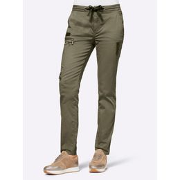 5-Pocket-Hose Heine Gr. 36, Normalgrößen, grün (khaki) Damen Hosen 5-Pocket-Hose