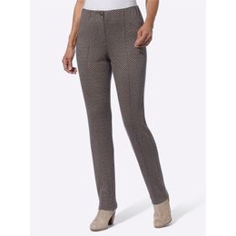 Jerseyhose Stehmann Gr. 36, Normalgrößen, bunt (marine-braun-gemustert) Damen Hosen