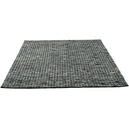 Wollteppich Theko "Tauern" Gr. 2, grau (dunkelgrau), B:70cm H:10mm L:140cm, Wolle, Teppiche, Handweb Teppich, reine Wolle, handgewebt