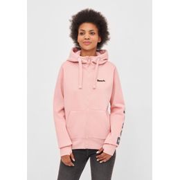 Kapuzensweatjacke Bench. "DARCINE" Gr. 38, rosa (rose) Damen Sweatjacken mit seitlichem Bench Logodruck