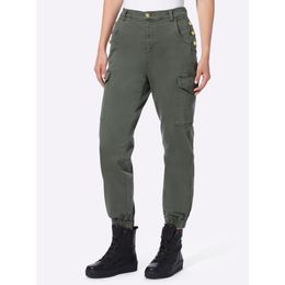 Bequeme Jeans Heine Gr. 46, Normalgrößen, grün (khaki) Damen Jeans