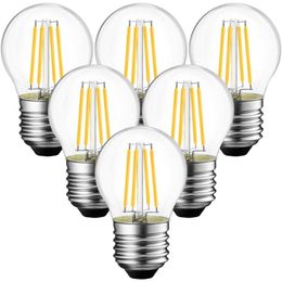 Glühbirne, 4 w led E27 Filament G45 Glühbirne, 470 Lumen, entspricht 40 w Vintage-Halogenbirne, 2700 k Warmweiß, nicht dimmbar, 6er-Pack