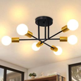 E27 Industrielle Kronleuchter Leuchte, Deckenlampe Vintage Schwarz Retro Kronleuchter Lampen Für Schlafzimmer Wohnzimmer Lampe, Glühbirne nicht