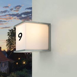 Licht-Erlebnisse Außenlampe Wand Aluminium E27 IP54 16,5 cm breit Grau Weiß eckig Außenleuchte