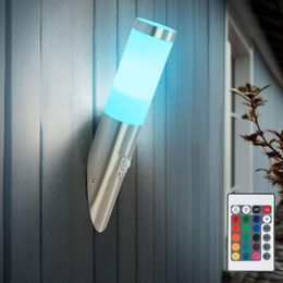 Globo Lighting - Wandleuchte mit Bewegungsmelder Außenleuchte Wand Modern Wandfackel Garten, Fernbedienung dimmbar, rgb led 3,5W 320Lm warmweiß, DxH