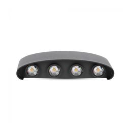 VT-848 led COBx8pcs Up/Down Wandleuchte schwarze Aluminium Wandleuchte 4000K IP54 - sku 8620 - Schwarz - V-TAC