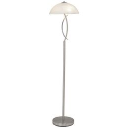 Lampe Boston Standleuchte eisen/weiß-alabaster 2x D45, E14, 40W, geeignet für Tropfenlampen (nicht enthalten) Mit Fußschalter - Brilliant