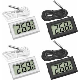 Mini-Digital-LCD-Temperaturthermometer mit Temperaturfühler-Sensortester (2X Schwarz 2X Weiß) Dolaso