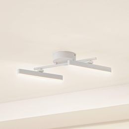 LINDBY LED-Strahler Eldrin, weiß, 18W, 2-flg., Metall, 25cm