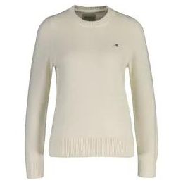 Mendler GANT Damen Strickpullover - CLASSIC COTTON C-NECK, Rundhals, Feinstrick, Baumwolle Creme 3XL