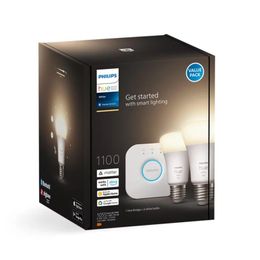 Philips Hue White 2er Starter Set mit Bridge, LED E27, 9,5 Watt, 8719514289116,