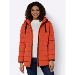 WITT Damen Steppjacke mit elastischer Kontrast-Paspelierung, rostrot, Gr&ouml;&szlig;e 36