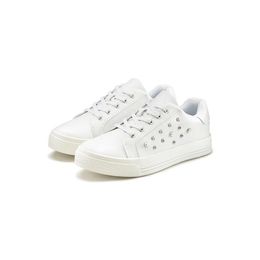 Lascana Sneaker weiß Gr. 35 für Damen. Mit Zierperlen