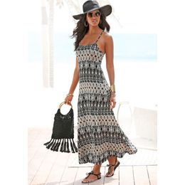 Lascana Maxi-Kleid, Schwarz, Gr. 46, Damen, Strandkleider, Material: Viskose