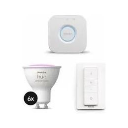 Philips Hue White & Color Ambiance GU10 400lm 6er Starter-Set + Dimmschalter