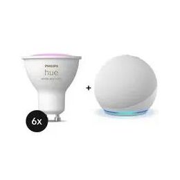 Philips Hue White & Color Ambiance GU10 LED Lampe 400lm - 6er-Set + gratis Echo Dot