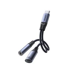 2in1 DAC-Adapter USB-C auf USB-C / 3,5-mm-Miniklinke – Schwarz