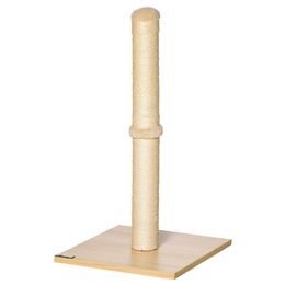 PawHut Kratzstamm für Katzen Kratzsäule aus Sisal stabiler Kratzbaum Kratz Spielzeug Katze mit Ball 60 cm S