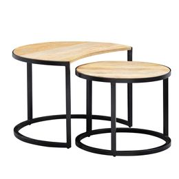 Wohnling Couchtisch 2er Set Mango Massivholz