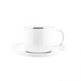 Espressotasse 12 Teiliger Mokkatassen-Set aus Porzellan Mokkaservice 100 ml Silber