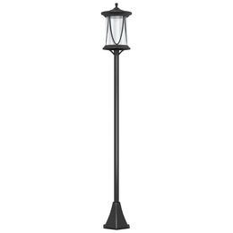 Outsunny Solar Gartenlaterne 127 cm Gartenlampe mit Kaltweiß LED Licht Schwarz