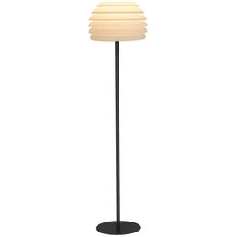 Outsunny Stehlampe, markanter Schirm, Outdoor/Indoor, Metallrahmen, Schwarz