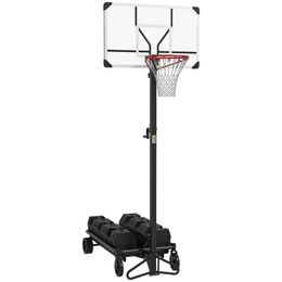 SPORTNOW Basketballkorb mit Ständer, 130-310 cm klappbar Basketballständer