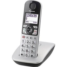 Panasonic KX-TGE510GS Schnurloses Seniorentelefon Beleuchtetes Display Silber-Schwarz