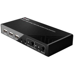 Lindy 2 Port KVM Switch HDMI 4K60, USB 2.0 & Audio 2 Port KVM-Umschalter HDMI 4096 x 2160 Pixel