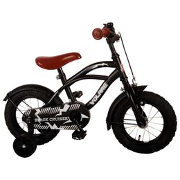 TPFSports Black Cruiser Kinderfahrrad - Jungen - 12 Zoll - Rücktritt + Handbremse - Schwarz