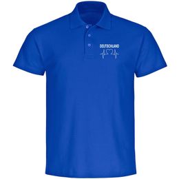 multifanshop® Poloshirt - Deutschland - Herzschlag - Druck weiß