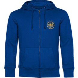 multifanshop Kapuzen Sweatshirt Jacke - Deutschland - Adler Retro Gold - Druck gold metallic - Sweat