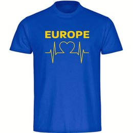 multifanshop Kinder T-Shirt - Europe - Herzschlag - Druck gelb - Kind