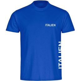 multifanshop Kinder T-Shirt - Italien - Brust & Seite - Druck weiß - Kind