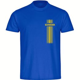 multifanshop Herren T-Shirt - Schweden - Streifen - Druck gelb - Männer