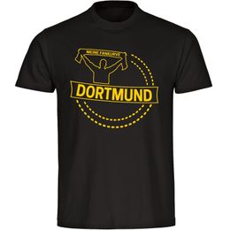 multifanshop® Herren T-Shirt - Dortmund - Meine Fankurve - Druck gelb