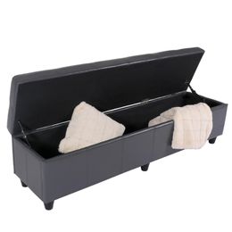 MCW Sitzbank mit Aufbewahrung Arezzo XXL, Leder ~ grau