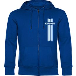 multifanshop Kapuzen Sweatshirt Jacke - Hoffenheim - Streifen - Druck weiß - Sweat