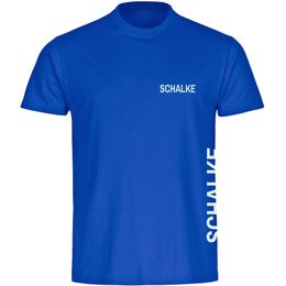 multifanshop® Herren T-Shirt - Schalke - Brust & Seite - Druck weiß