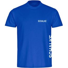 multifanshop Kinder T-Shirt - Schalke - Brust & Seite - Druck weiß - Kind