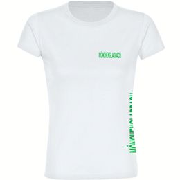 multifanshop Damen T-Shirt - Mönchengladbach - Brust & Seite - Druck grün - Frauen