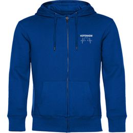 multifanshop Kapuzen Sweatshirt Jacke - Hoffenheim - Herzschlag - Druck weiß - Sweat