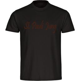 multifanshop Herren T-Shirt - St. Pauli - St. Pauli Jung - Druck braun - Männer