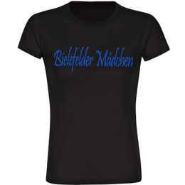 multifanshop® Kinder T-Shirt - Bielefeld - Bielefelder Mädchen - Druck blau