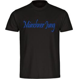 multifanshop® Herren T-Shirt - München blau - Münchner Jung - Druck blau