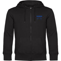 multifanshop® Kapuzen Sweatshirt Jacke - Paderborn - Herzschlag - Druck blau